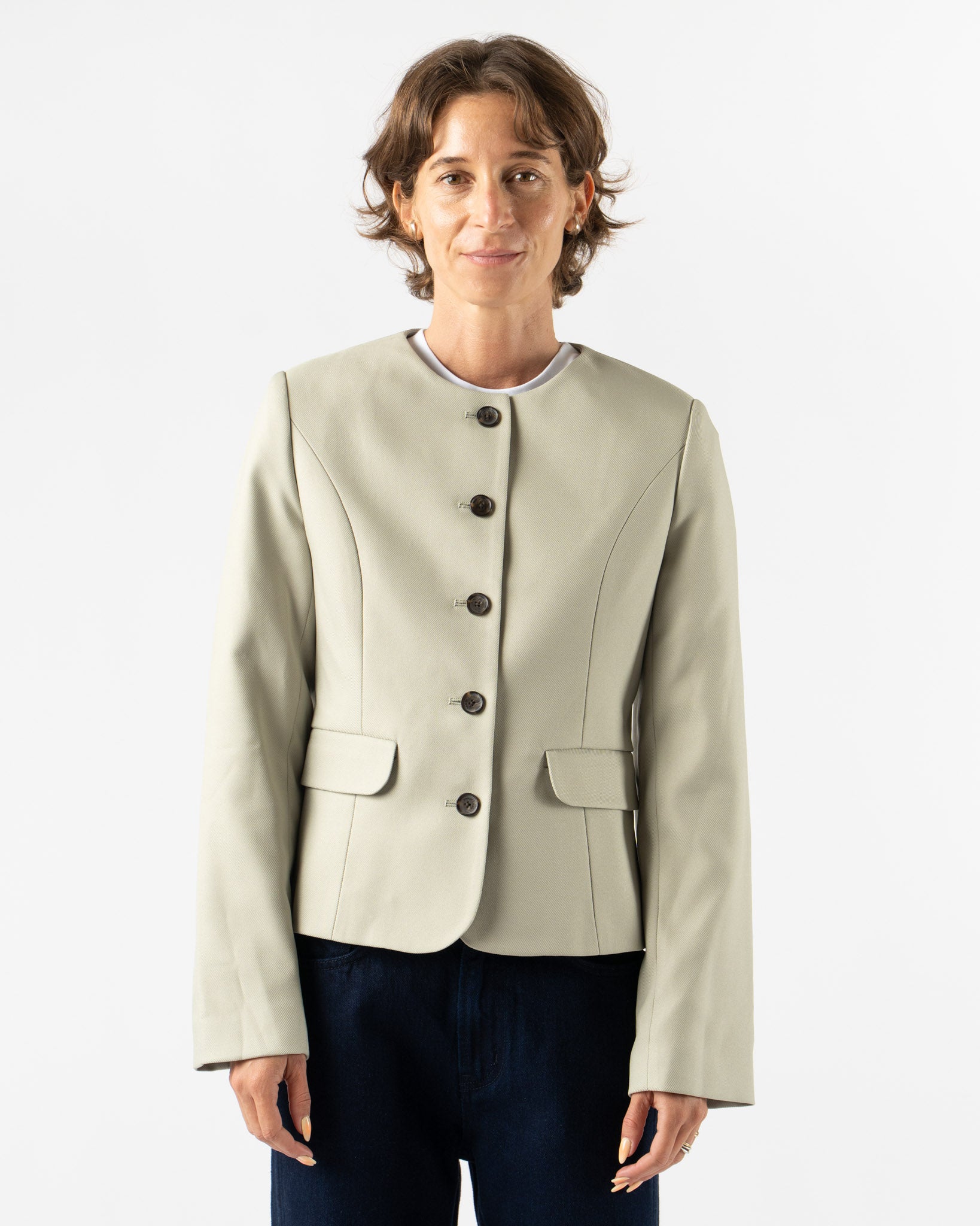 Sandy Liang Agnes Jacket in Sage Curated at Jake and Jones