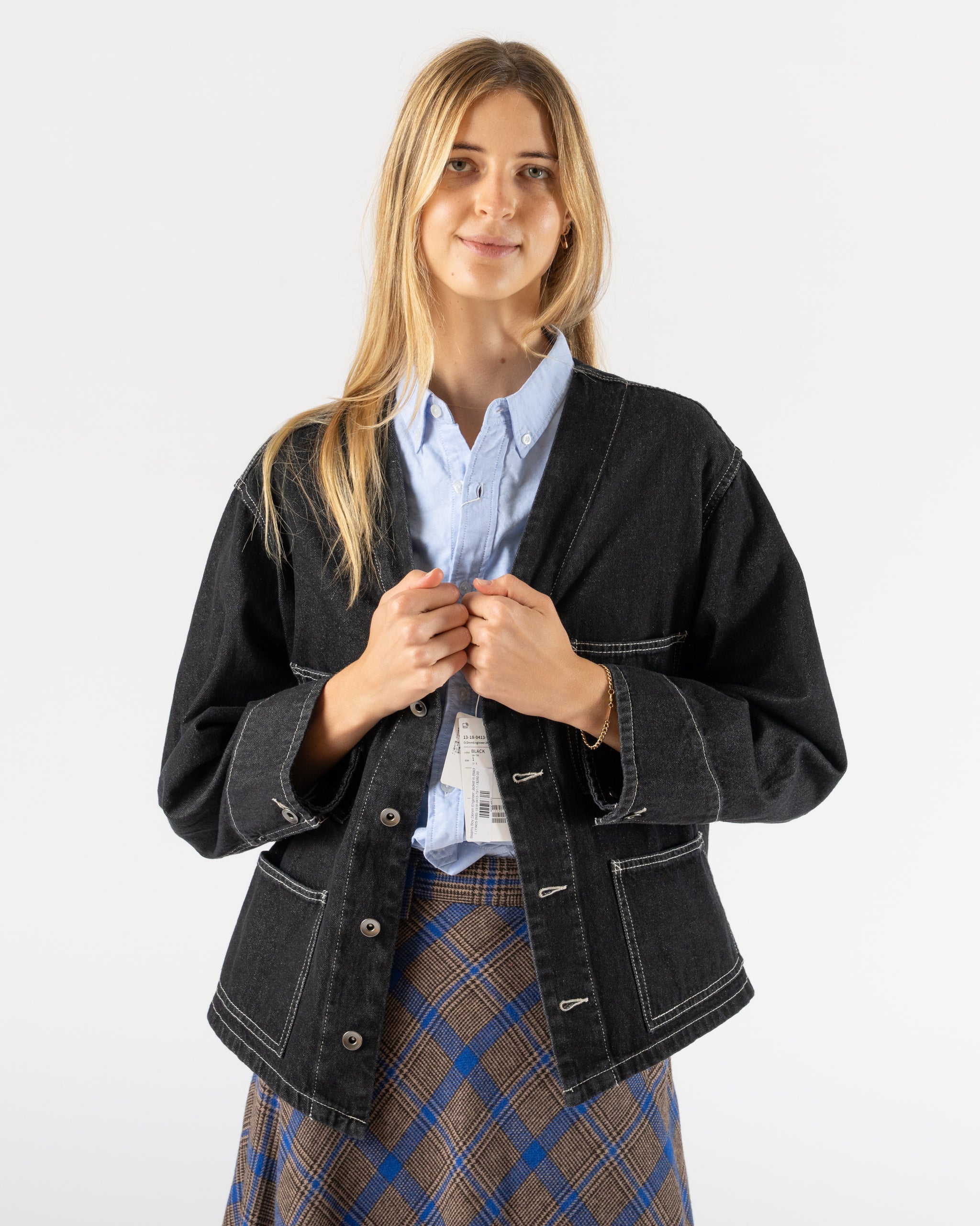 Beams Boy Denim Engineer Jacket in Black Curated at Jake and Jones