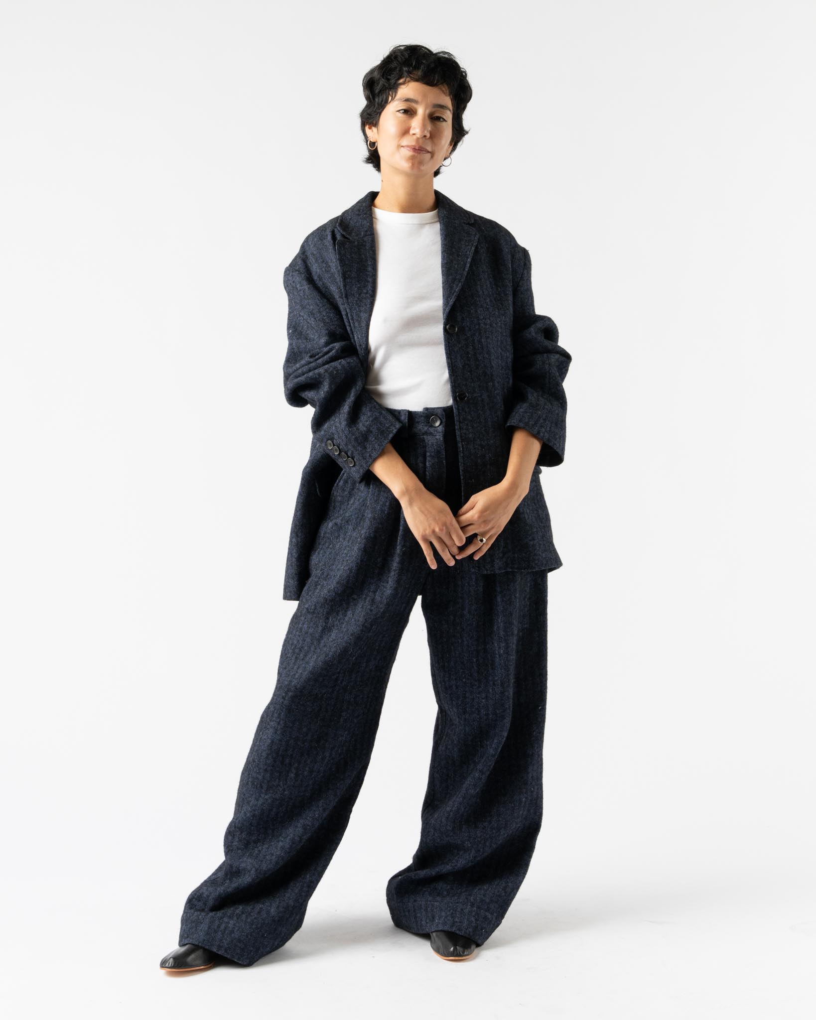 Cawley Andie Blazer in Navy Herringbone Curated at Jake and Jones