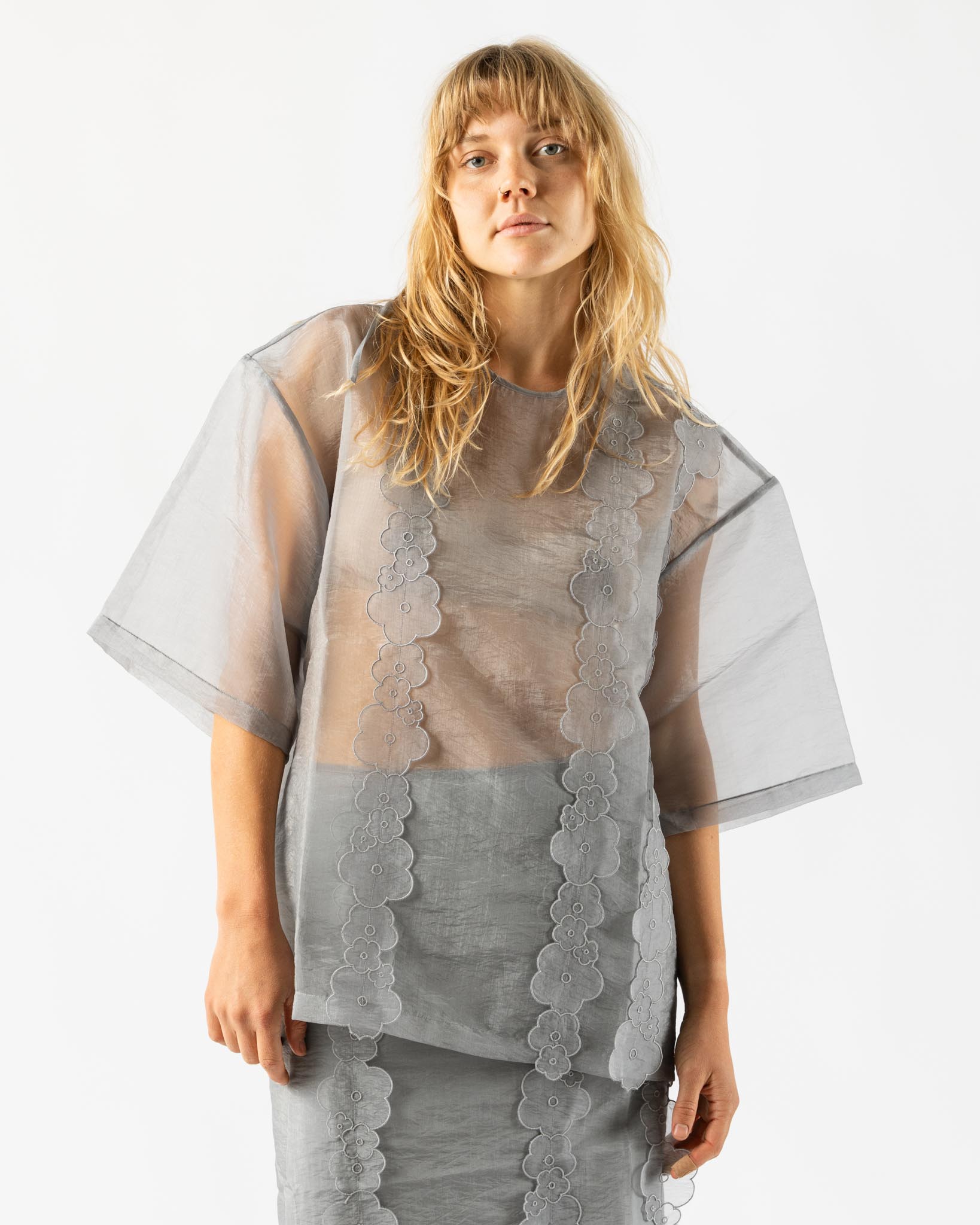Cecilie Bahnsen Asra Top Liquid Myria Grey Curated at Jake and Jones