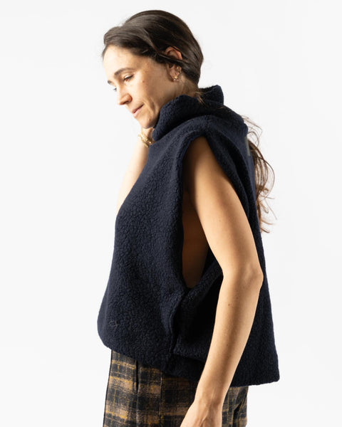 Cog the Big Smoke Krystal High Neck Gilet in Navy Curated at Jake and Jones