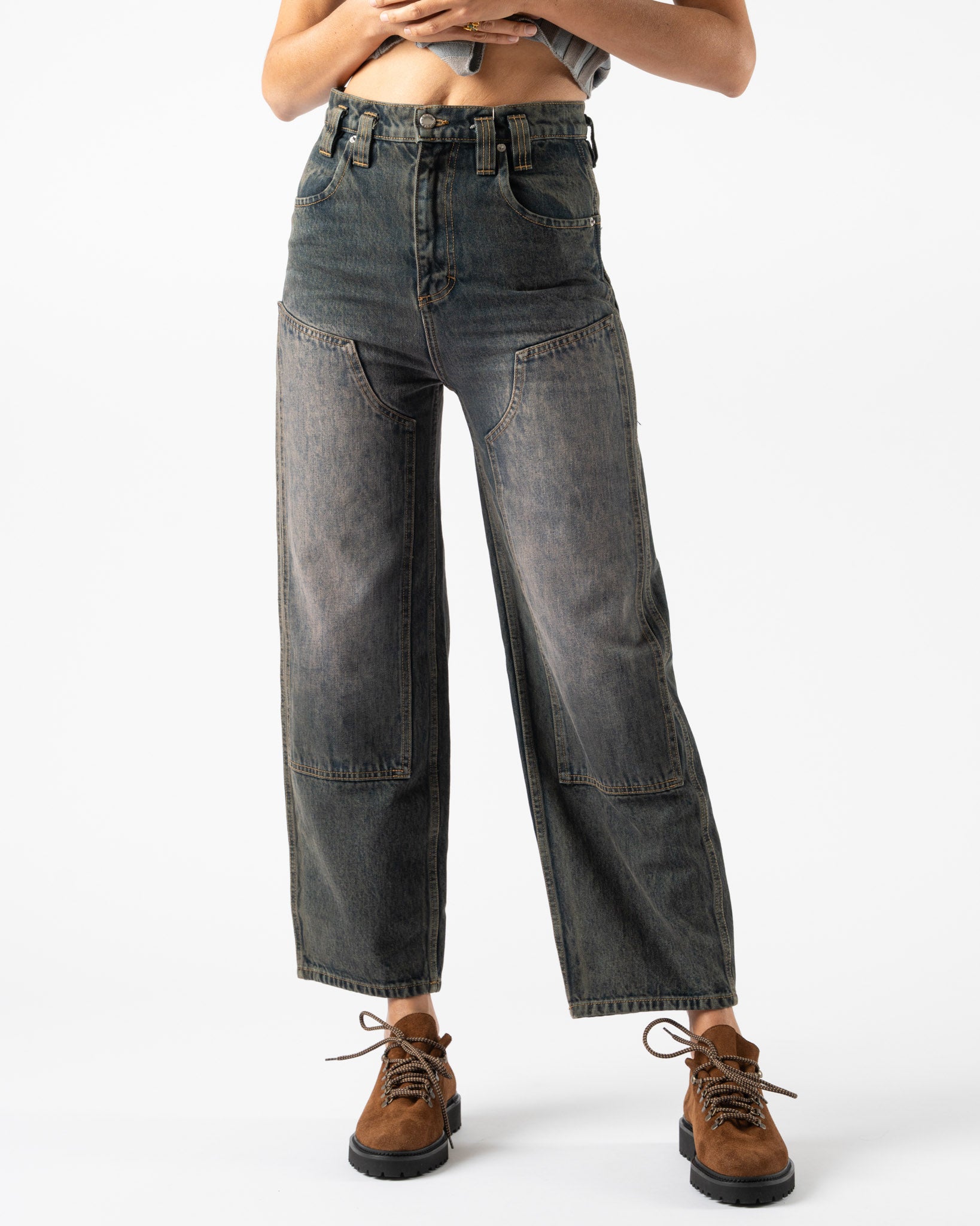 Eckhaus Latta Double Knee Bend Jean in Moon Rock Curated at Jake and Jones