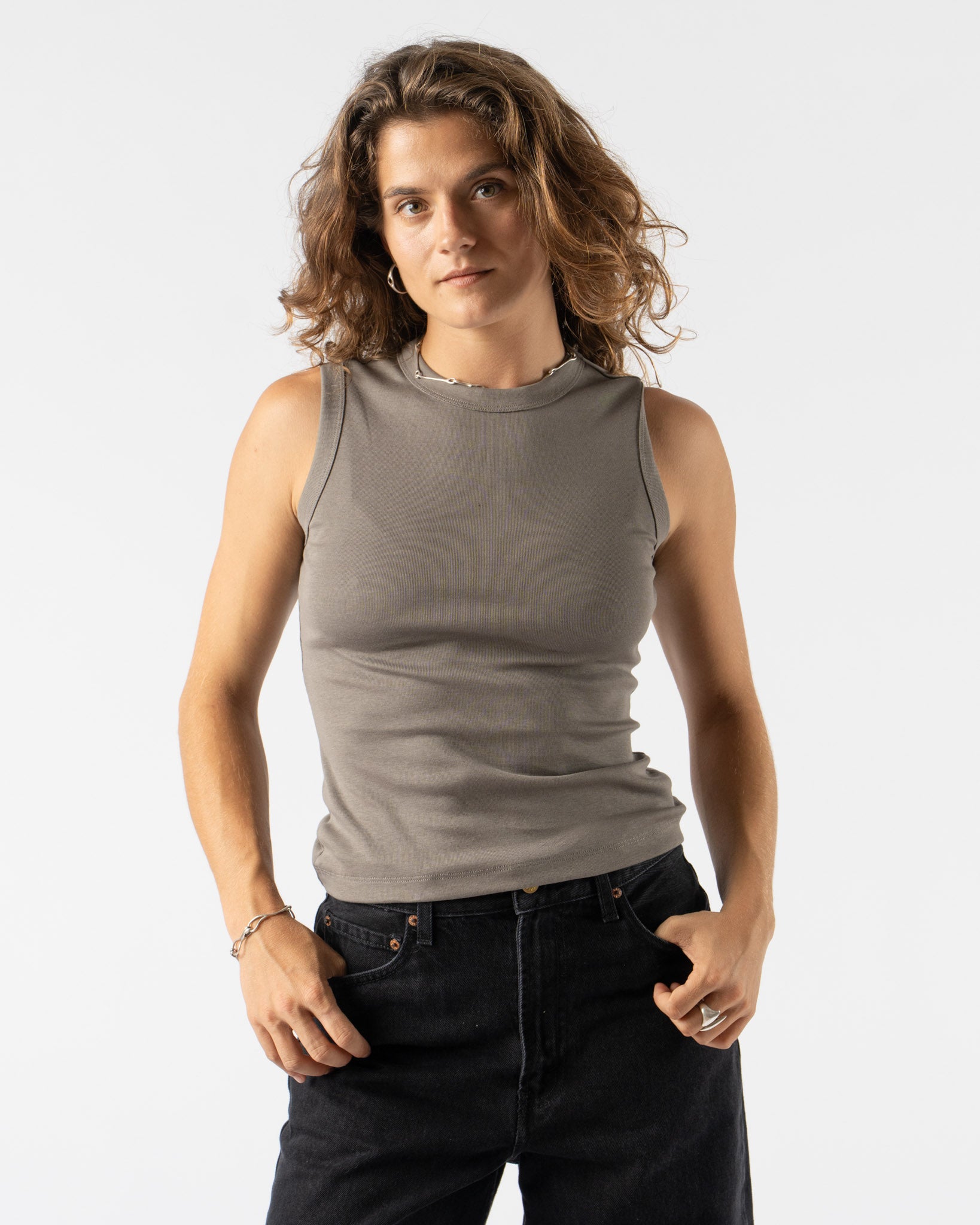 FLORE FLORE Esmé Tank in Mushroom Curated at Jake and Jones