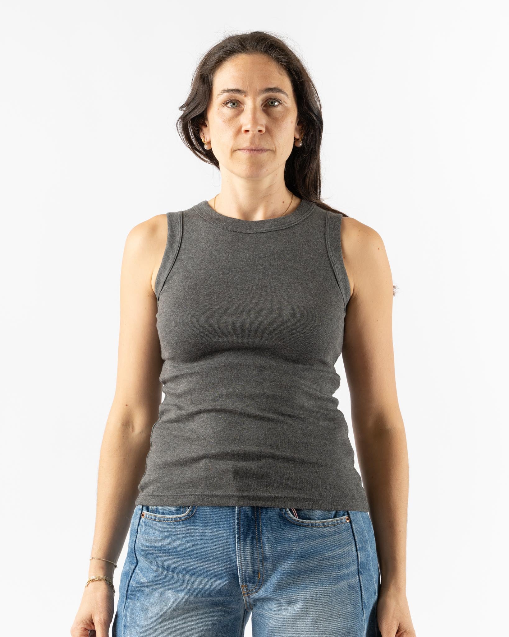 Ichi Antiquités YAK Tank Top in Charcoal Curated at Jake and Jones
