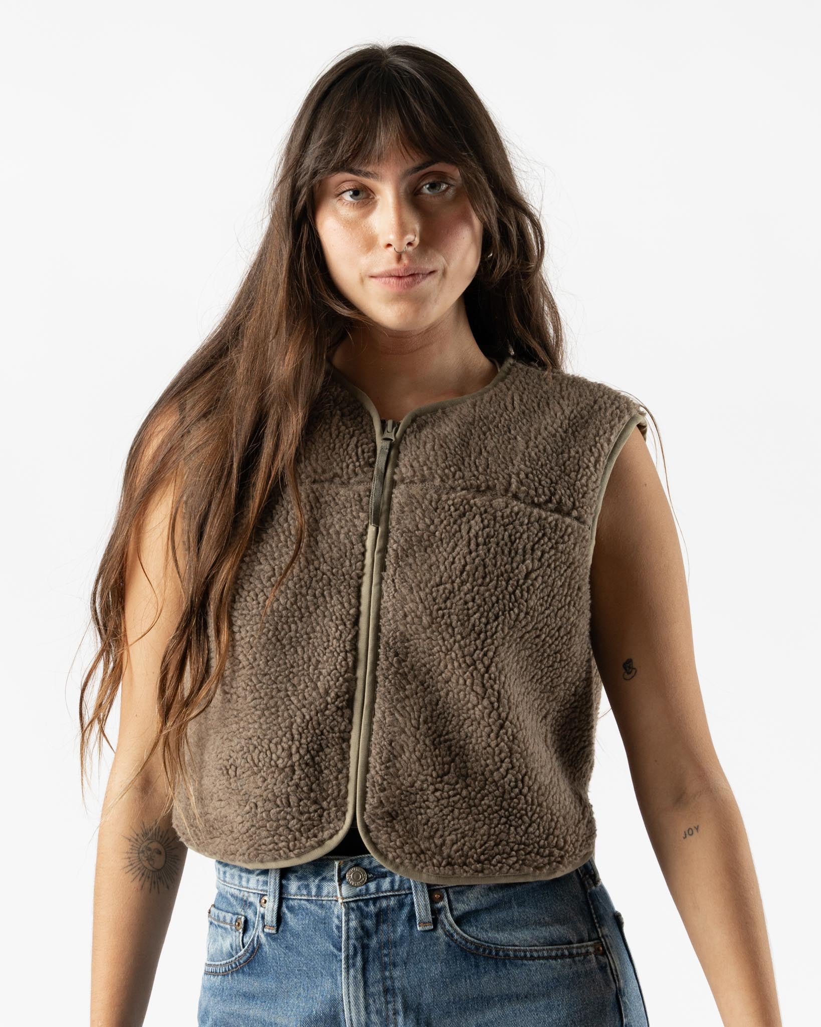 Satta Leaf Vest in Brown Curated at Jake and Jones