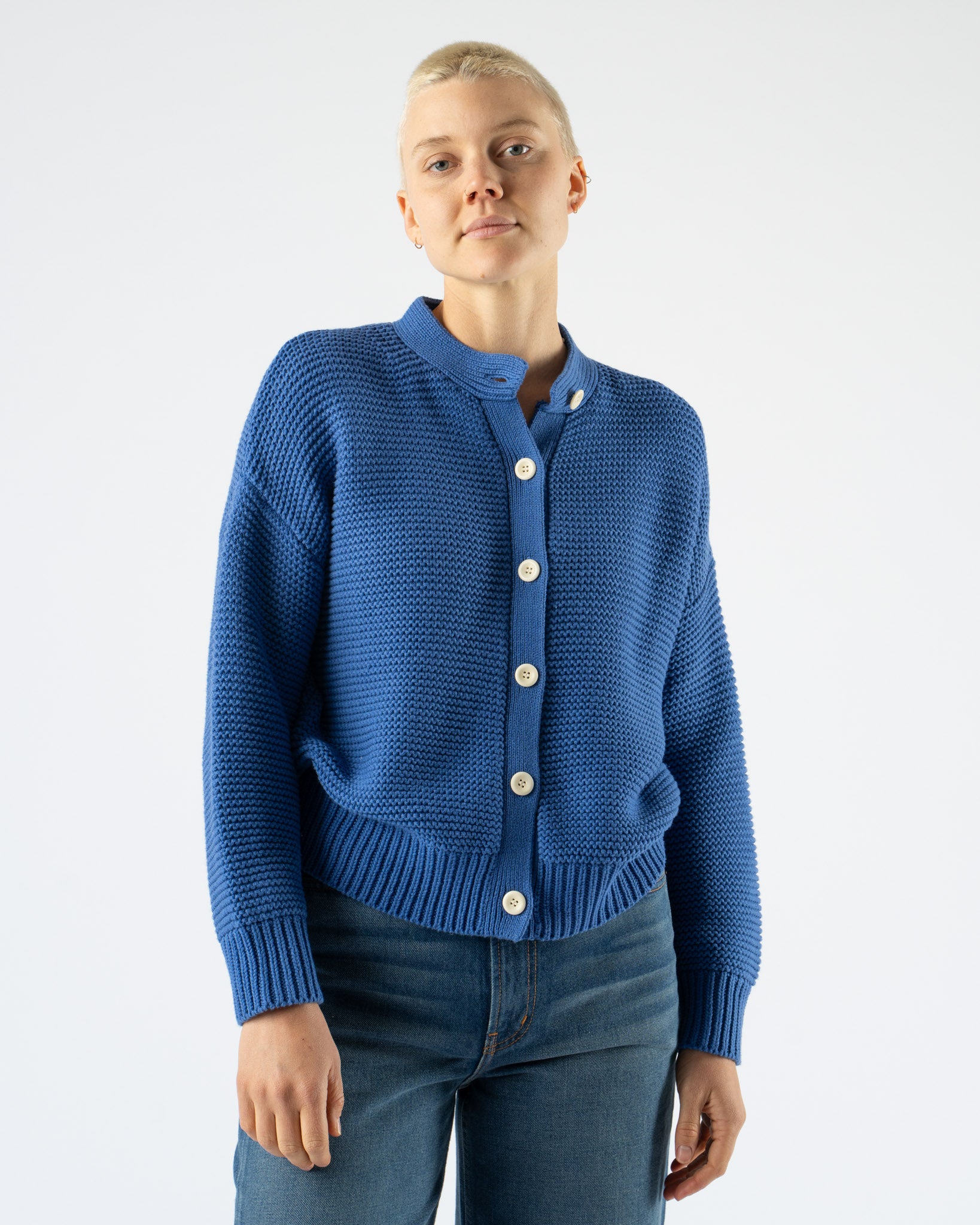 Alex Mill Nico Cardigan in Cosmic Blue Curated at Jake and Jones