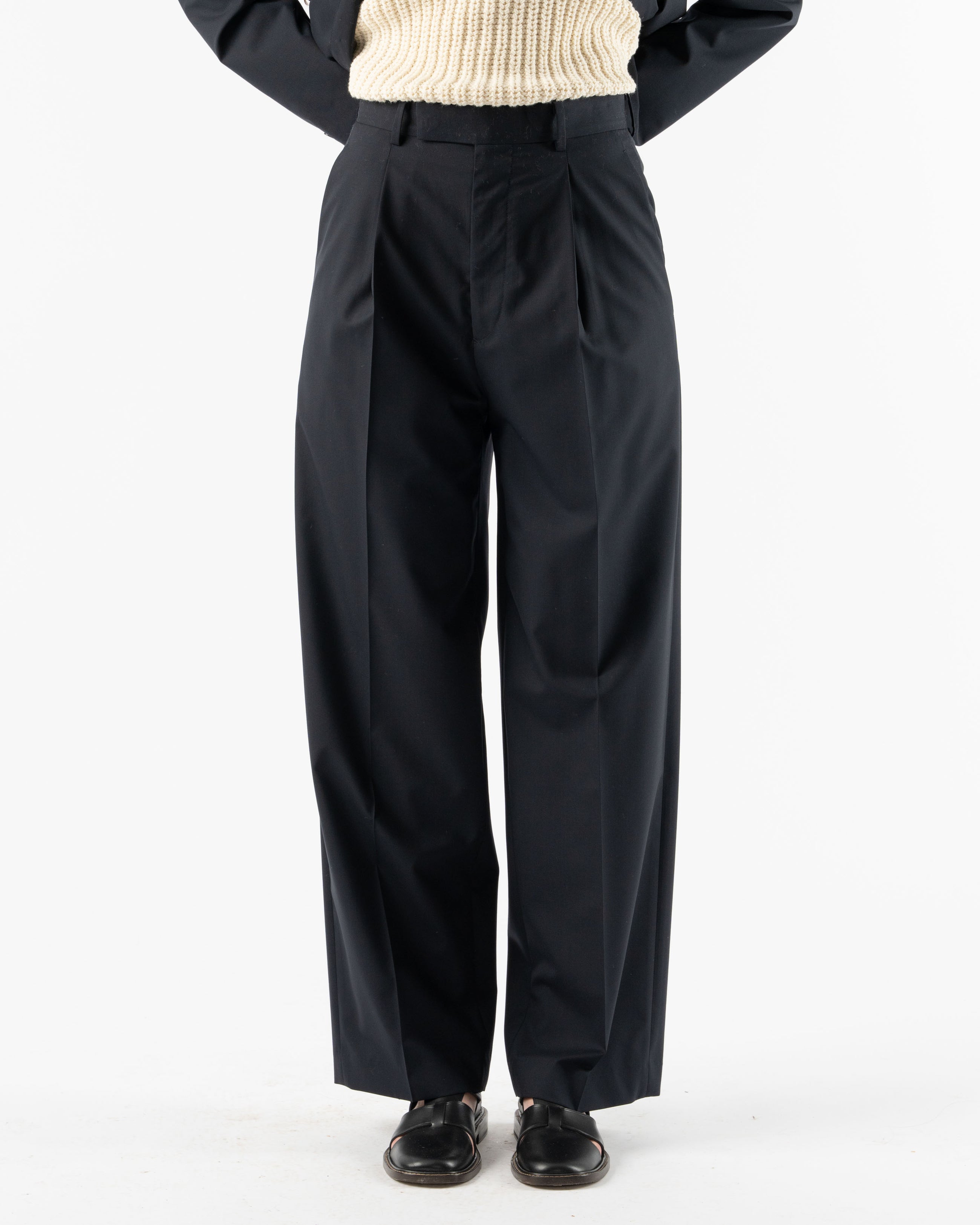 Auralee Super Fine Tropical Wool Slacks in Dark Navy Curated at Jake ...