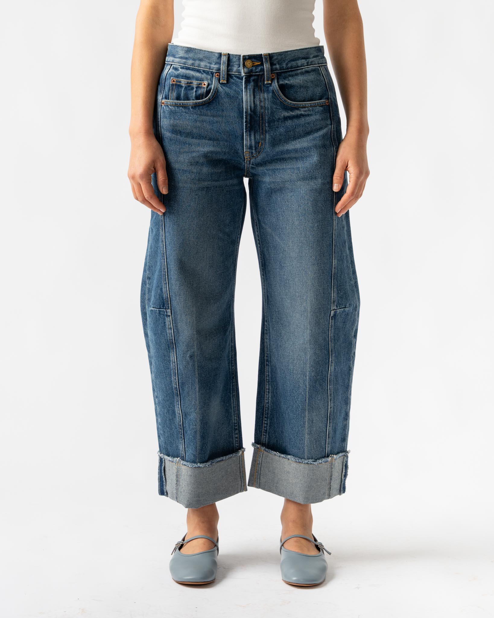 B Sides Relaxed Cuffed Lasso in Vista Blue Curated at Jake and Jones