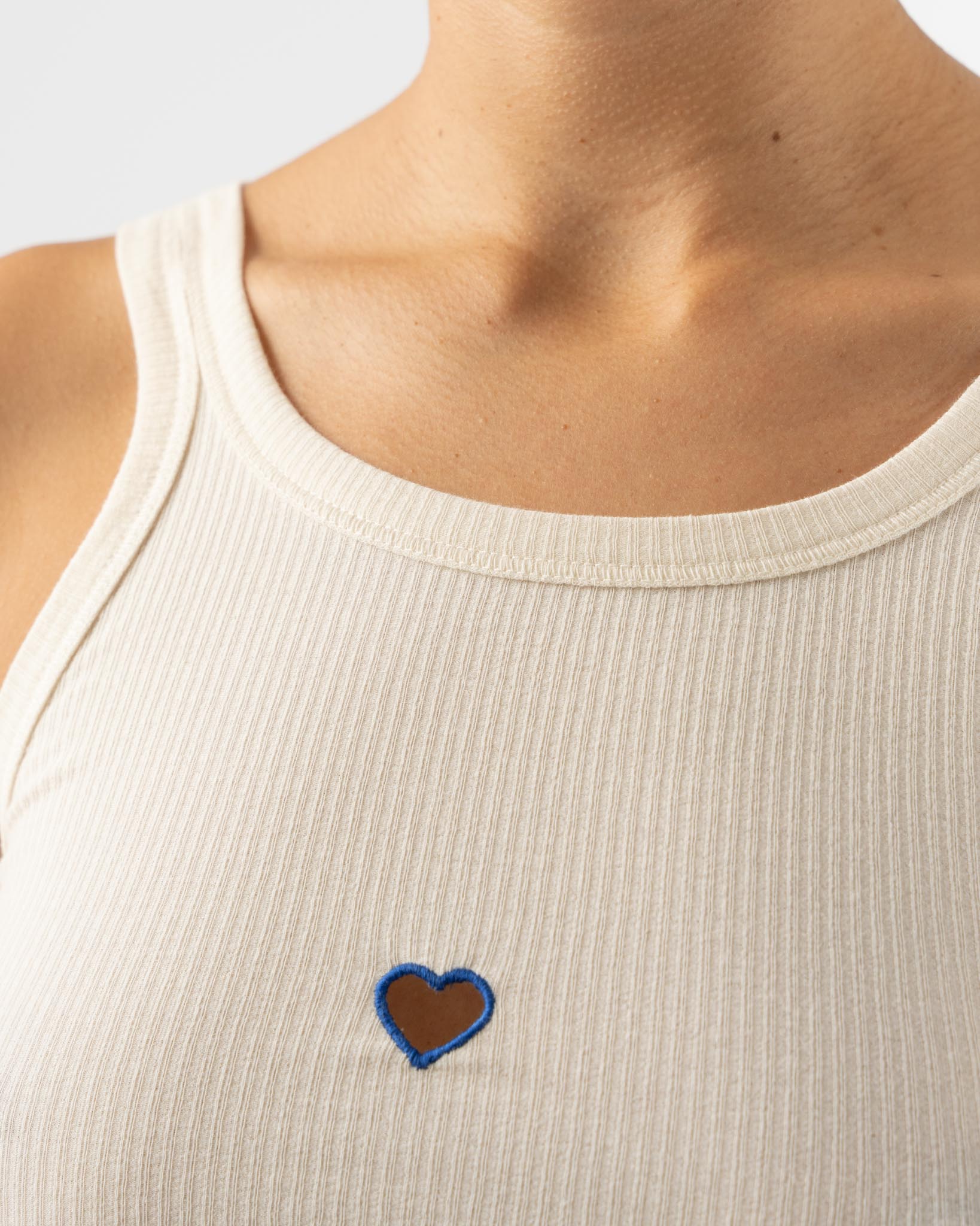 Baserange Heart Tank in Undyed Curated at Jake and Jones