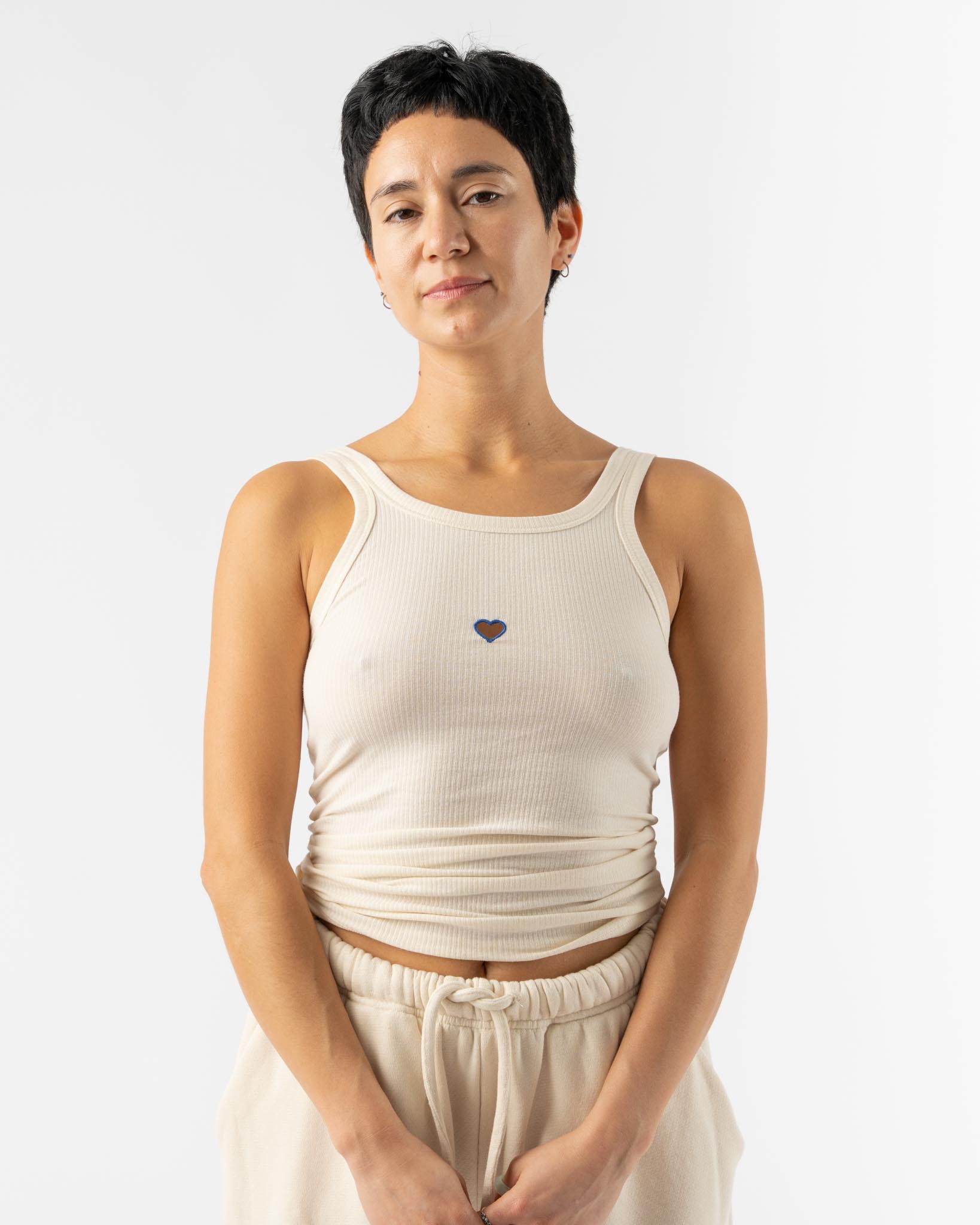 Baserange Heart Tank in Undyed Curated at Jake and Jones