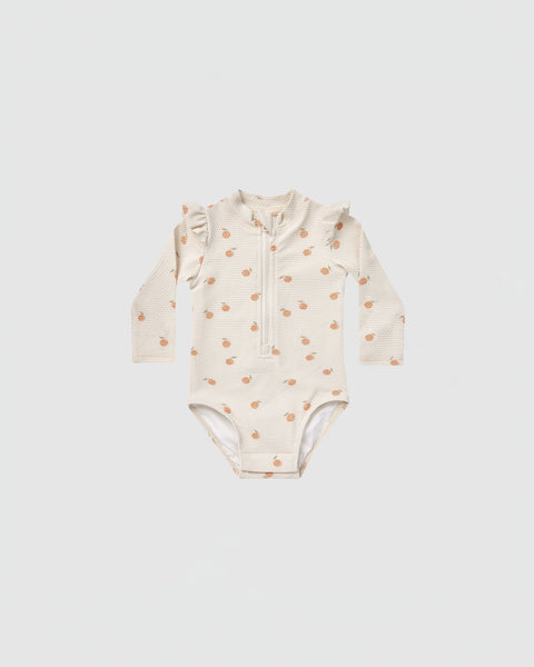 Quincy Mae Byron Rashguard One Piece in Oranges Curated at Jake and Jones