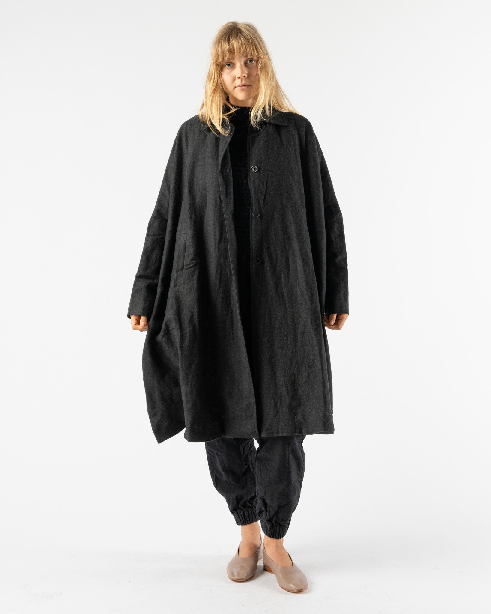 CASEY CASEY Atomless Coat in Batavia Black Curated at Jake and Jones