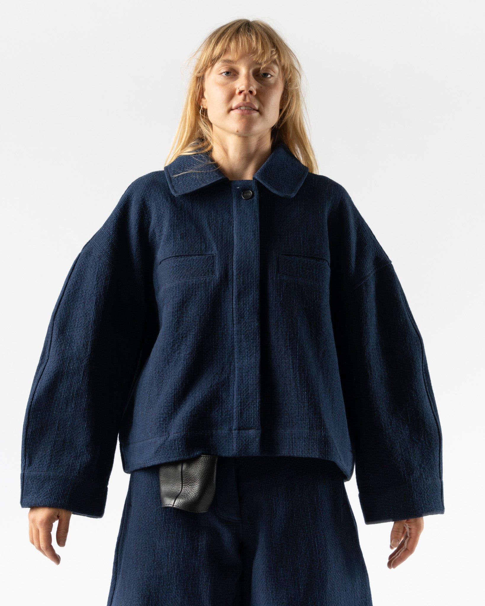 Cawley Sashiko Stitch Indigo Wesley Jacket Curated at Jake and Jones