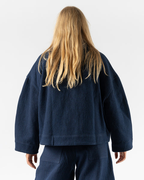 Cawley Sashiko Stitch Indigo Wesley Jacket Curated at Jake and Jones