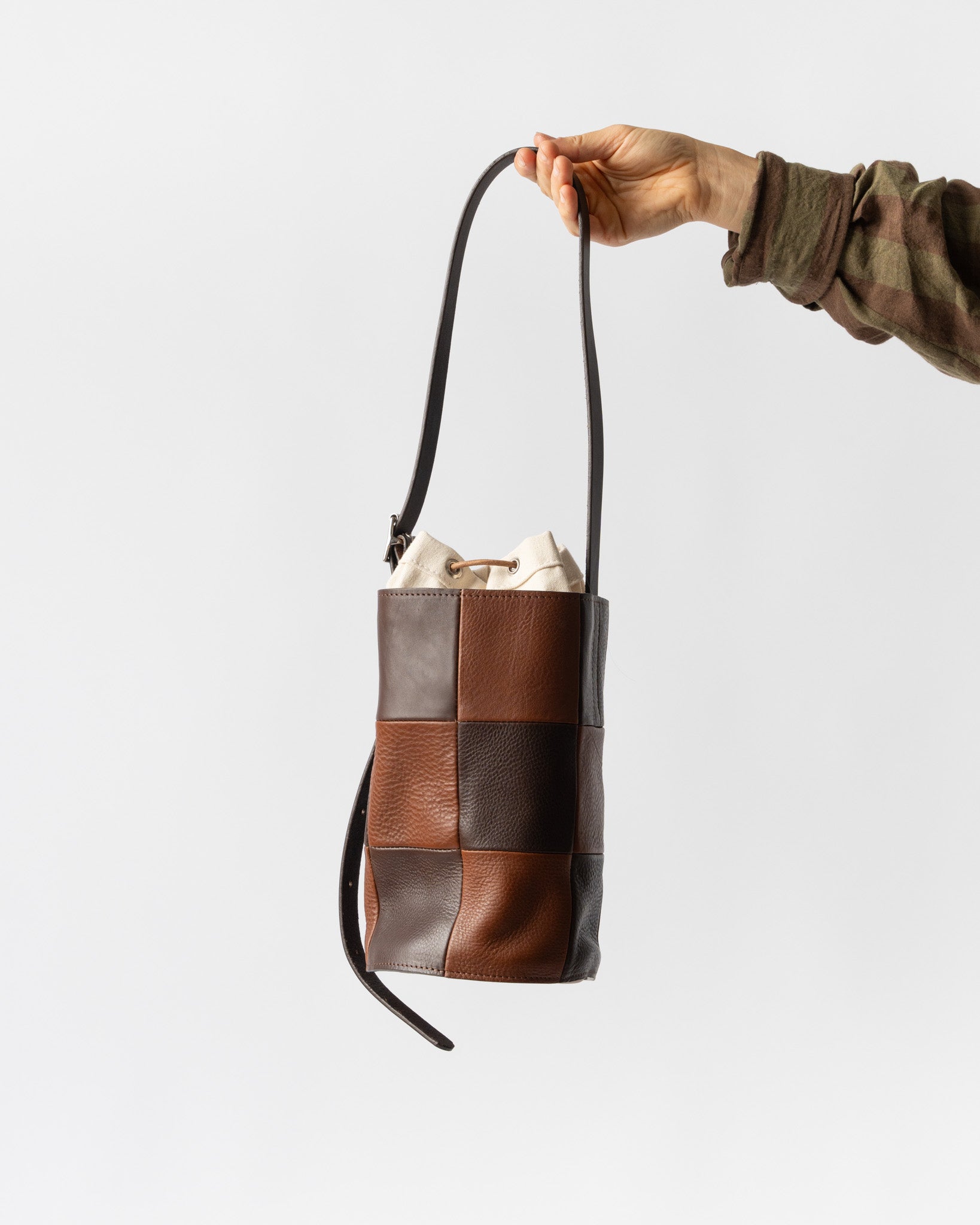 Cawley Bucket Bag in Chocolate/Tan Curated at Jake and Jones