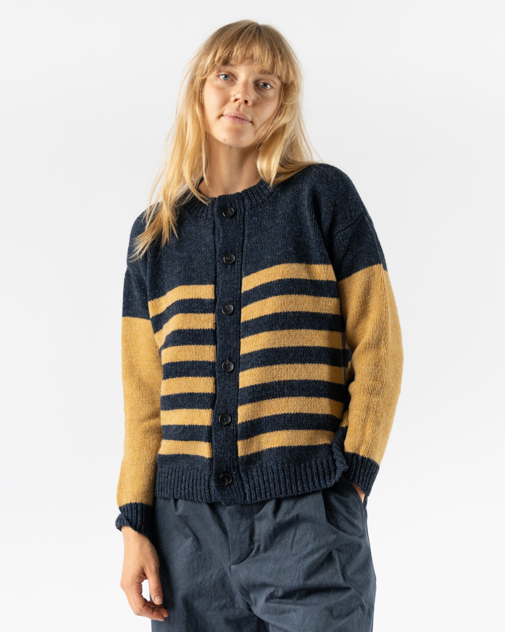 Cawley Rosa Cardigan in Vintage Heather/Maize Curated at Jake and Jones