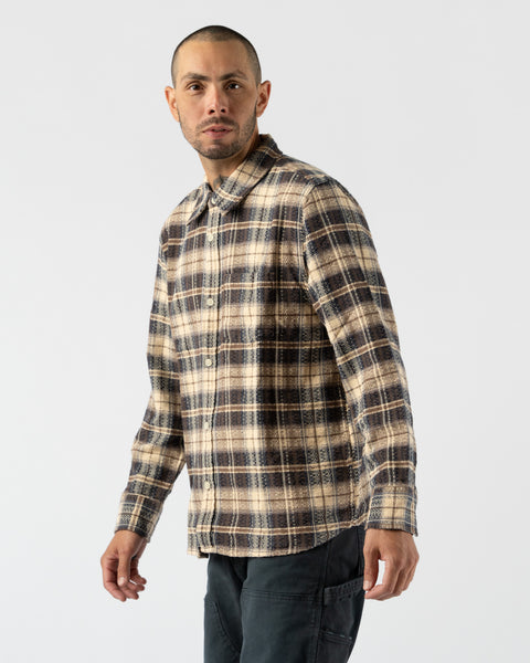 Corridor Dobby Weave Long Sleeve in Brown Curated at Jake and Jones