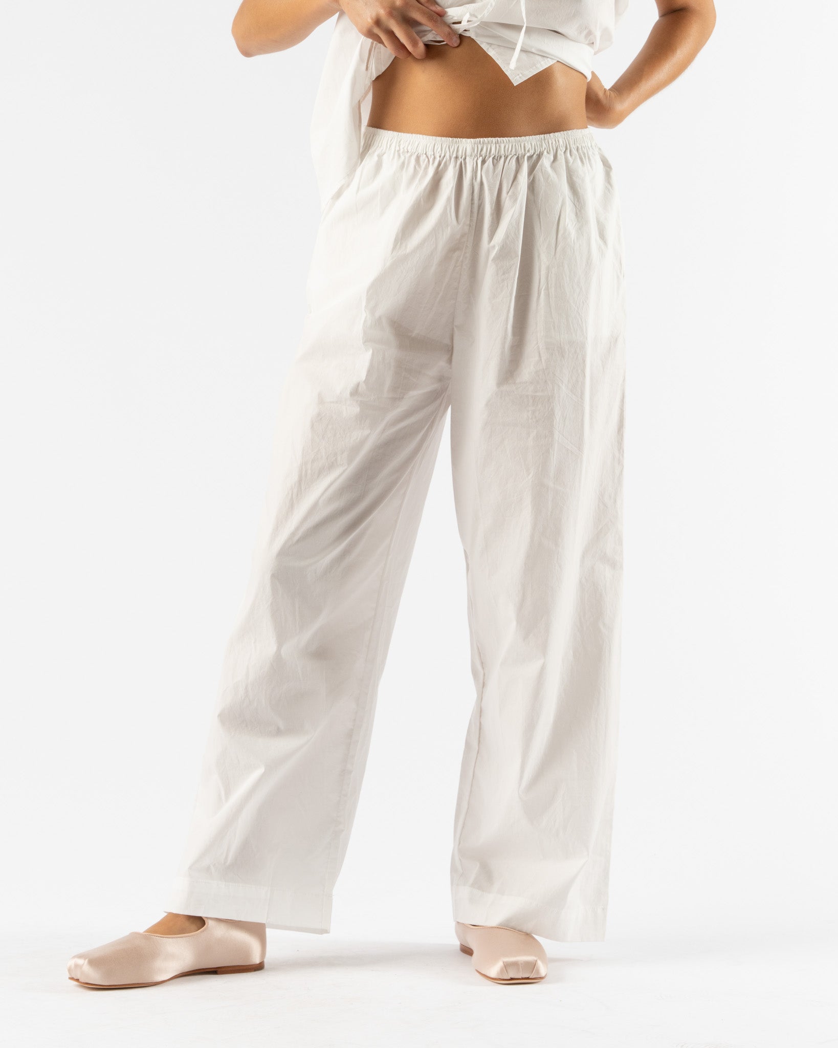 Deiji Studios Ease Trouser in White Curated at Jake and Jones