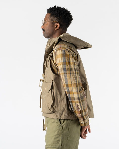 Engineered Garments Field Vest in Khaki 3 Layers Nyco Curated at Jake ...