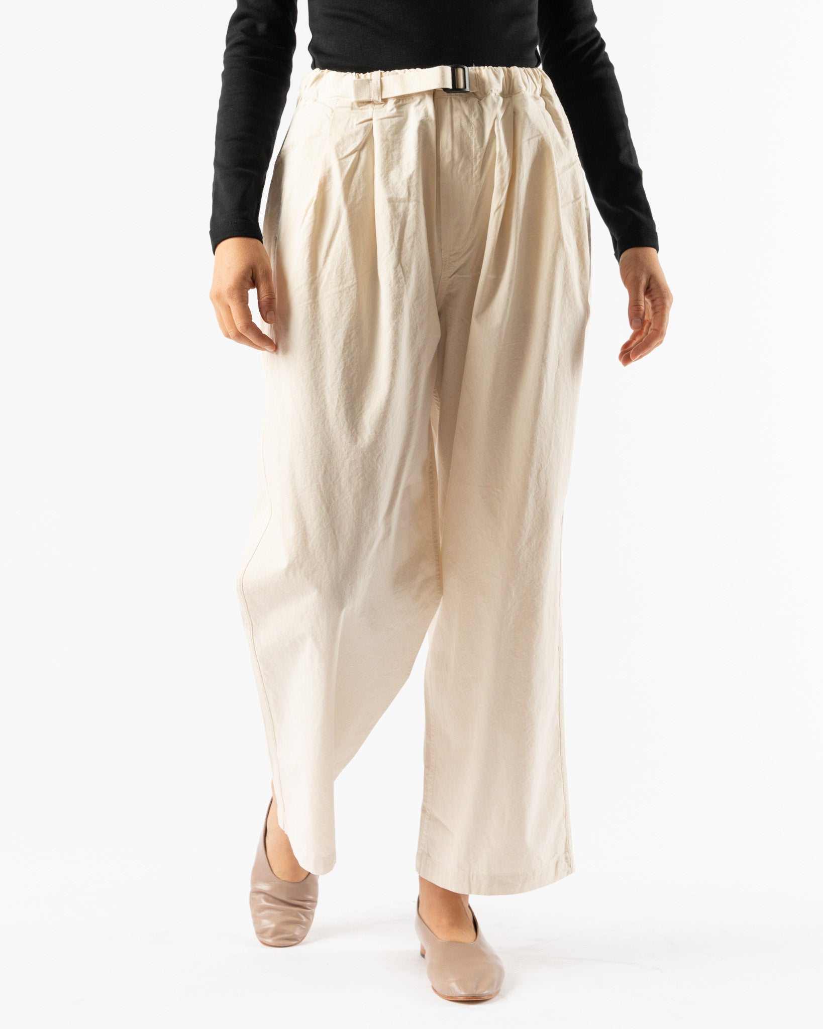 Kappy Two Tuck Wide Pants in Cream Curated at Jake and Jones