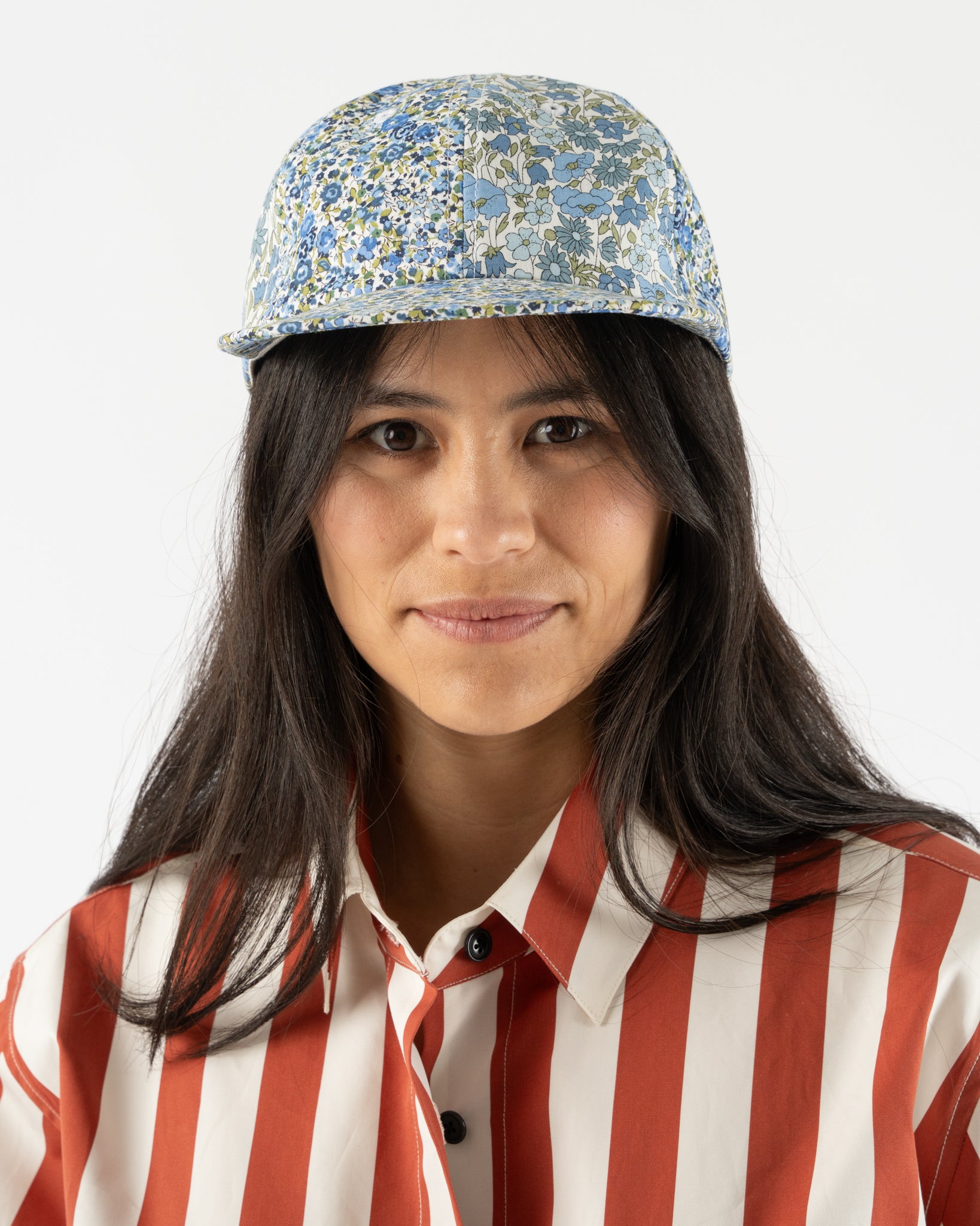 KasMaria Mixed Blue Floral Cap Curated at Jake and Jones