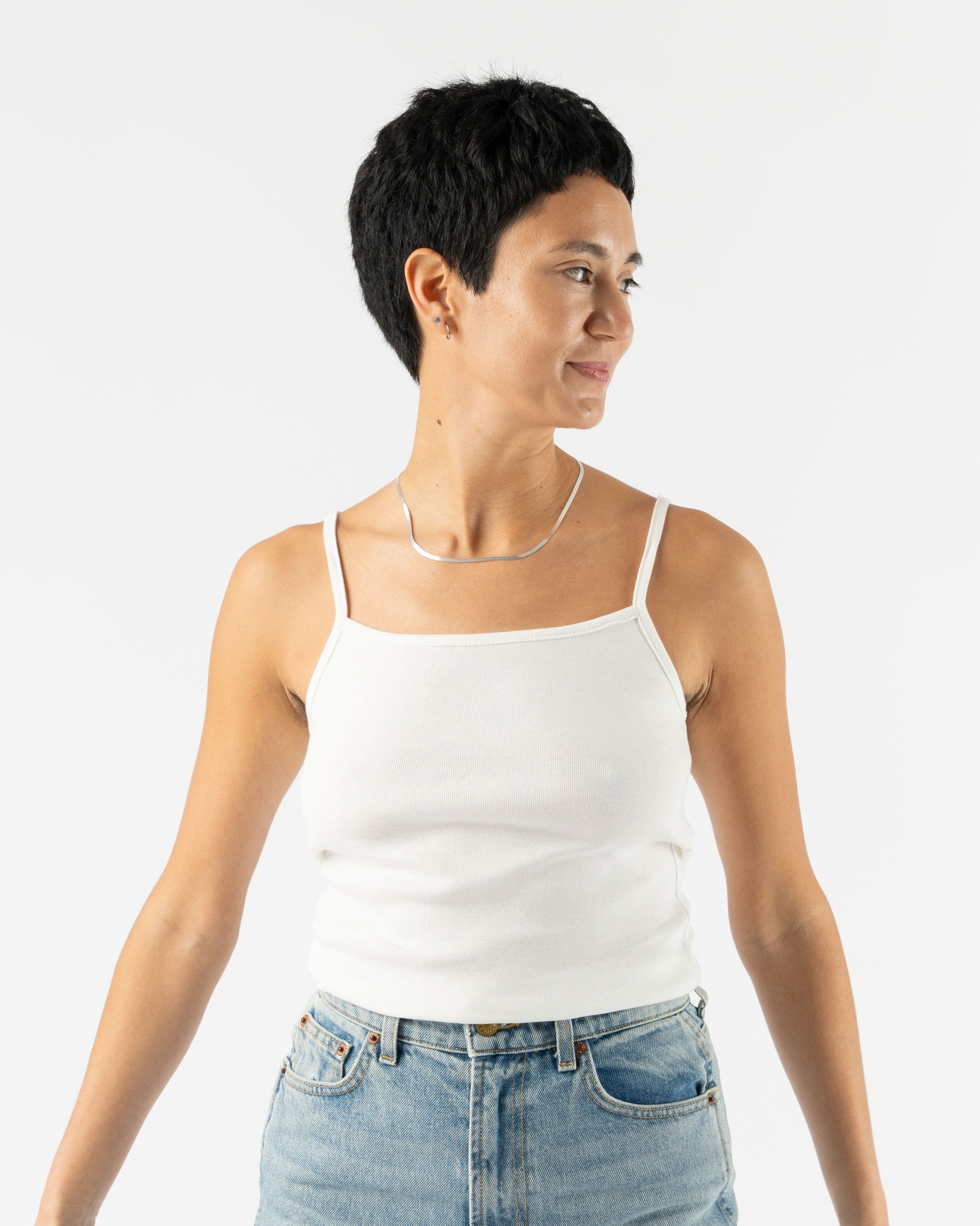 Nu Swim Organic Cotton Ginger Tank in White Curated at Jake and Jones