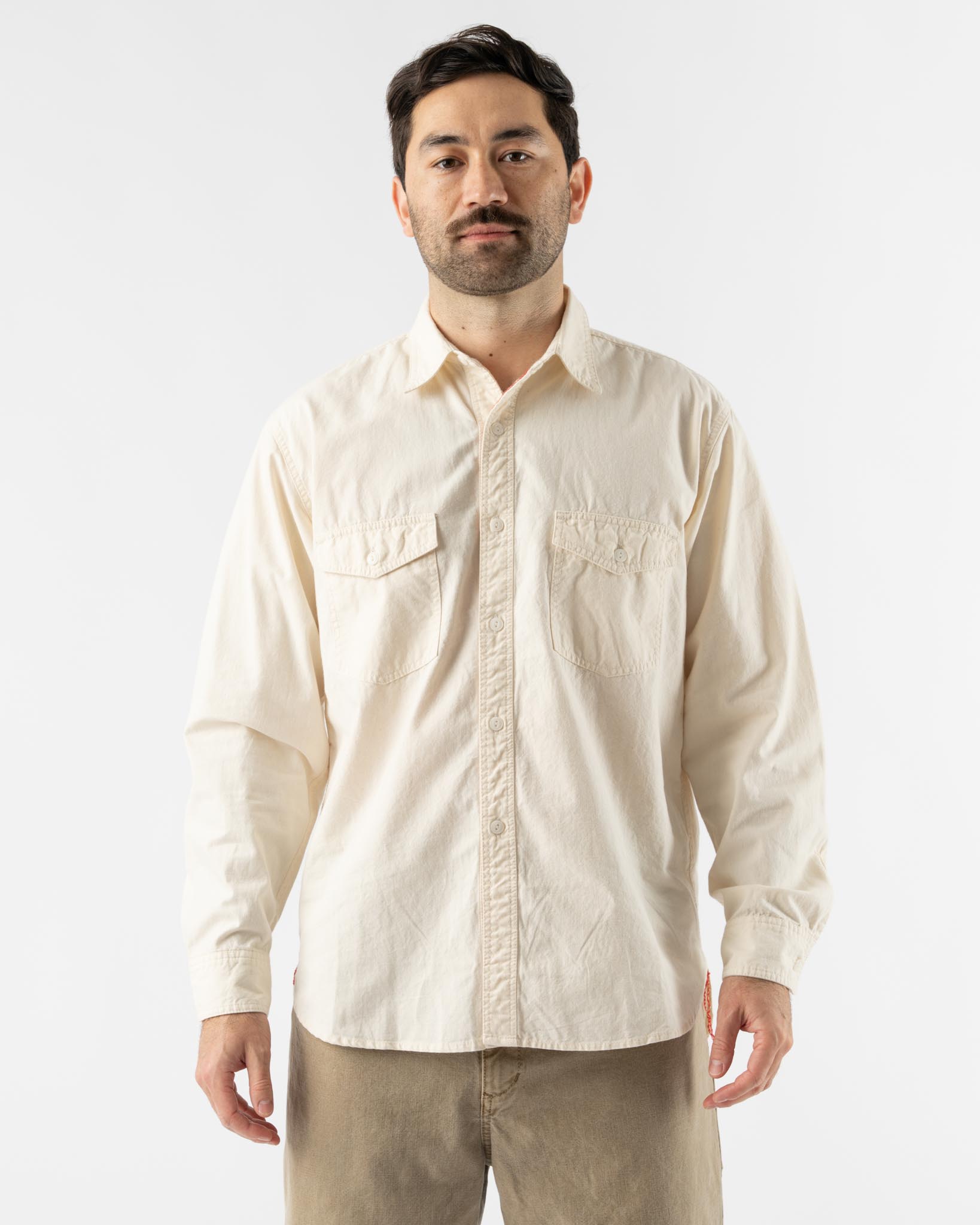 Pilgrim Surf + Supply Rucker Chambray Shirt in Natural Curated at Jake ...
