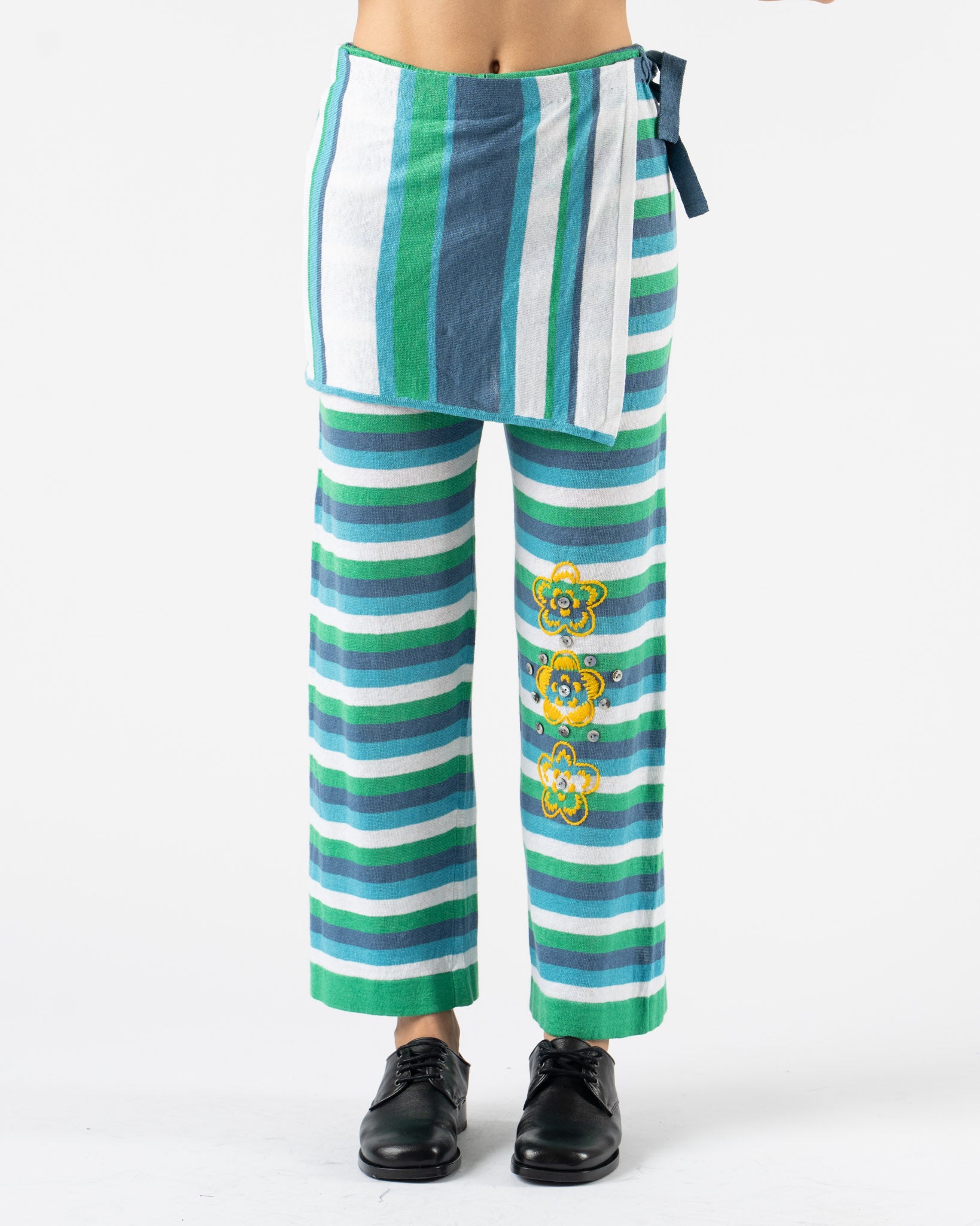YanYan Linen Baggy Beach Pant with Apron Curated at Jake and Jones