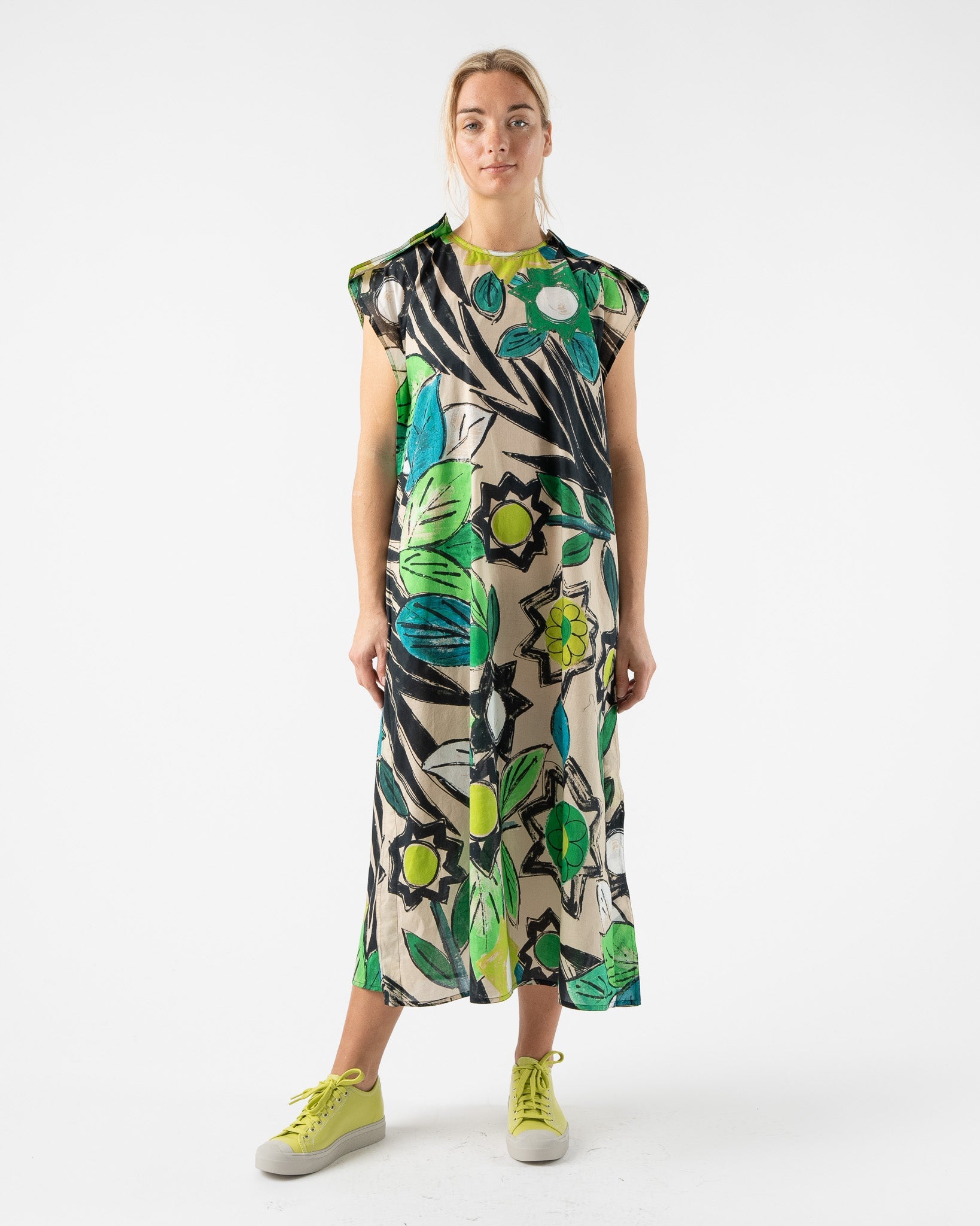 Sofie D'Hoore Dimi COVO 02 Woven Green Flower Dress Curated at Jake and ...
